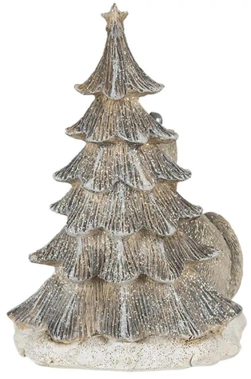 Vánoční dekorativní soška kočky u stromečku – 12x9x16 cm