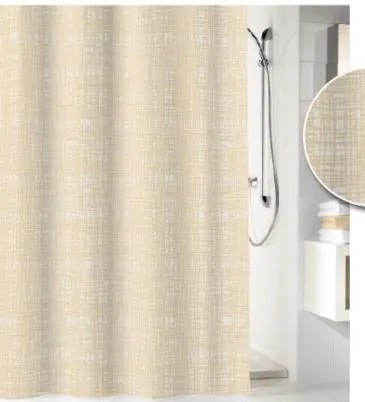 Koupelnový textilní závěs Linen 180x200cm bast