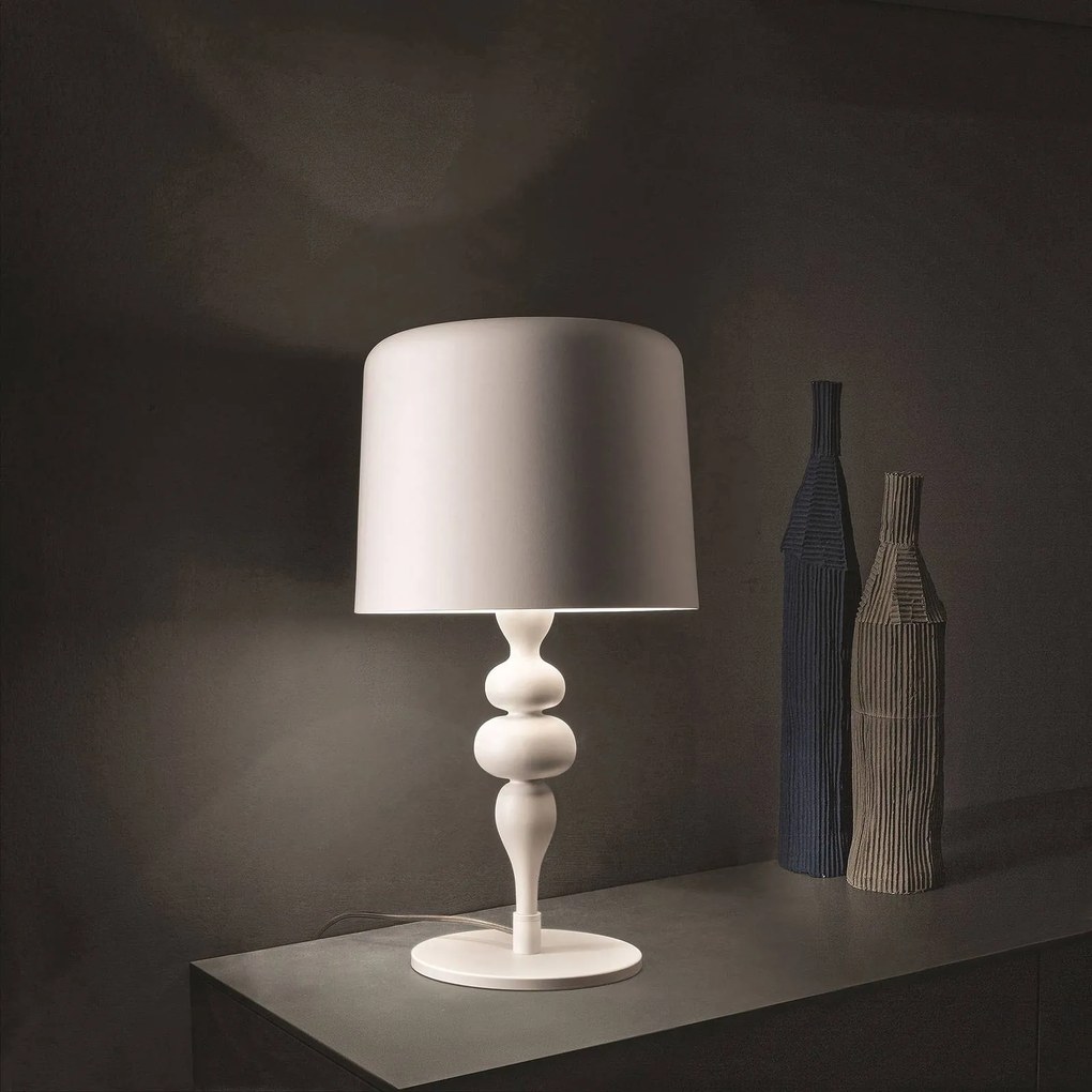 Stolní lampa Eva TL1 M, výška 53 cm bílá matná