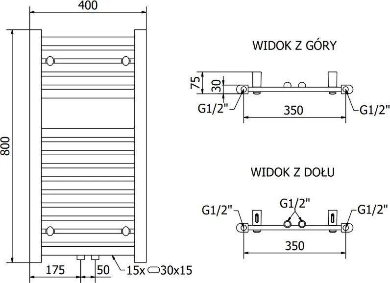 Mexen Hades, topné těleso 800x400 mm, 315 W, antracitová, W104-0800-400-00-66