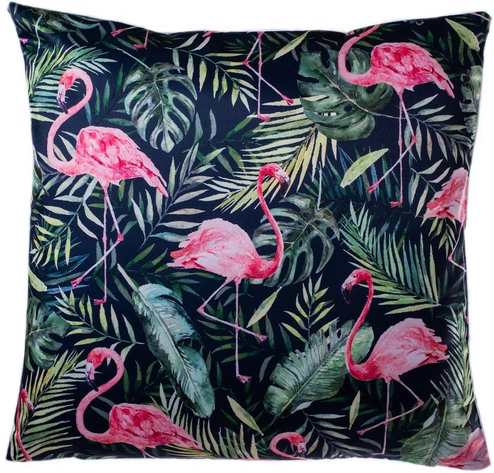 Jahu Povlak na polštářek Flamingo listy, 40 x 40 cm