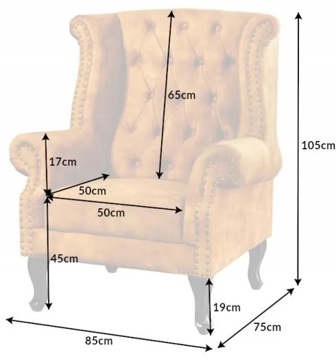 Massive home | Křeslo CHESTERFIELD tmavě žluté samet