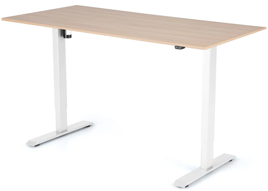 Výškově nastavitelný stůl Liftor 2segmentové nohy bílé,   deska 1600 x 800 x 18 mm dub sorano