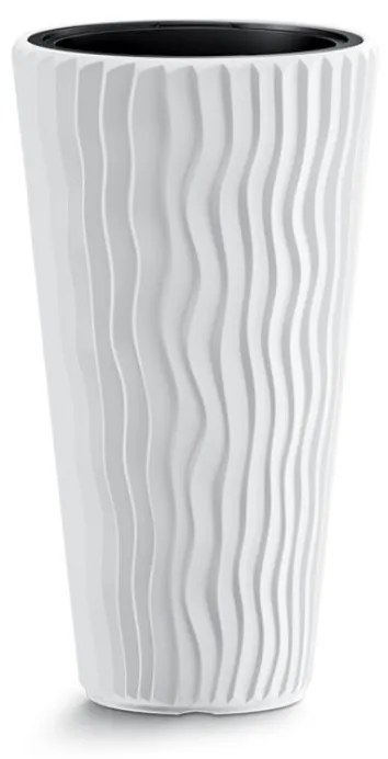 PROSPERPLAST Květináč - SANDY SLIM Průměr: 29,7 cm, Barva: bílá
