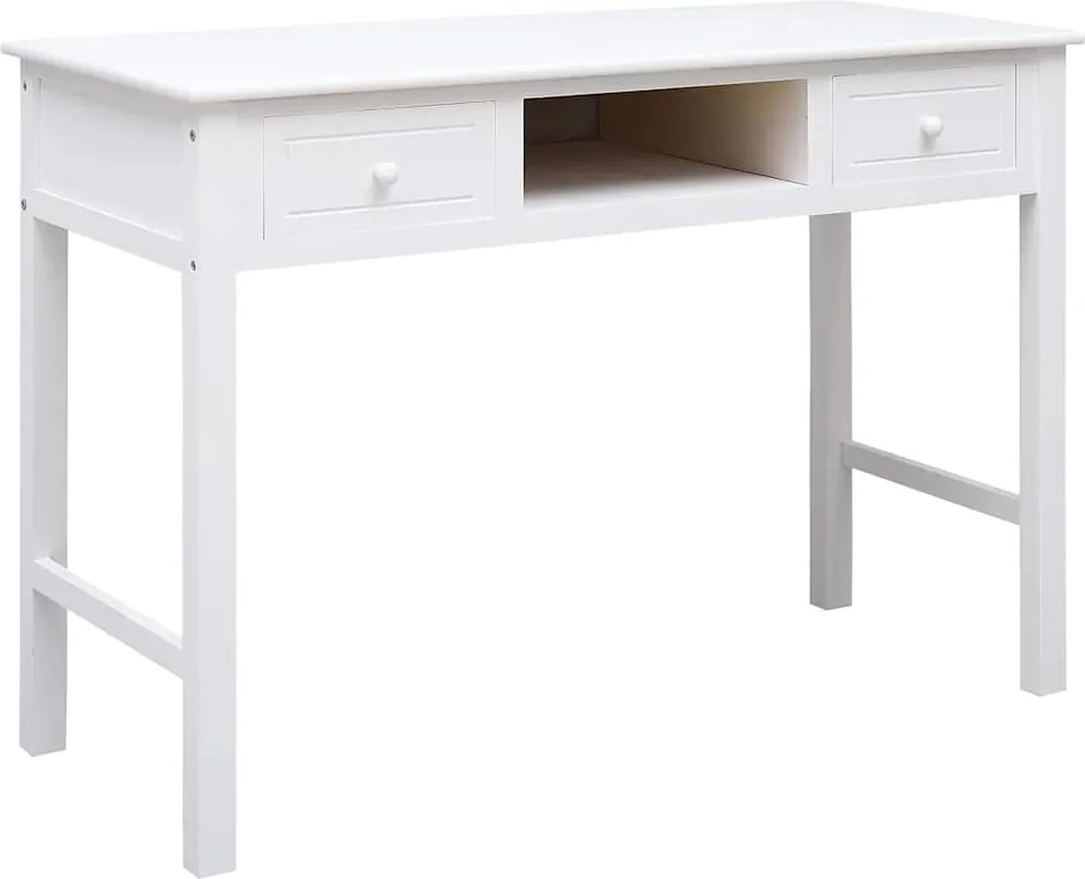 Psací stůl bílý 108 x 45 x 76 cm masivní pavlovnie 338537