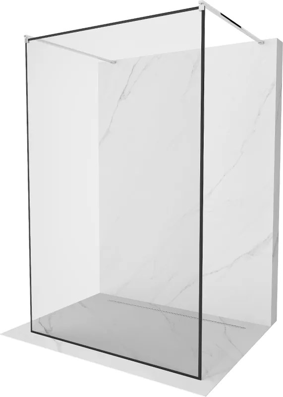 Mexen Kioto, sprchová zástěna Walk-In 160 x 200 cm, 8mm sklo černý vzor, chromový profil, 800-160-002-01-70