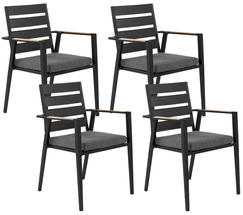 Sada 4 zahradních židlí černé TAVIANO Beliani