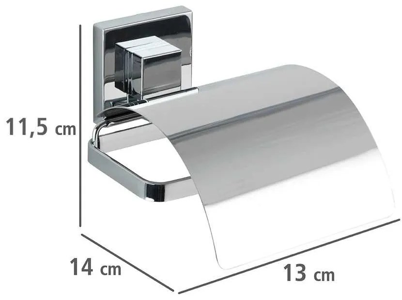 Samodržící plastová sada doplňků do koupelny v leskle stříbrné barvě Quadro – Wenko