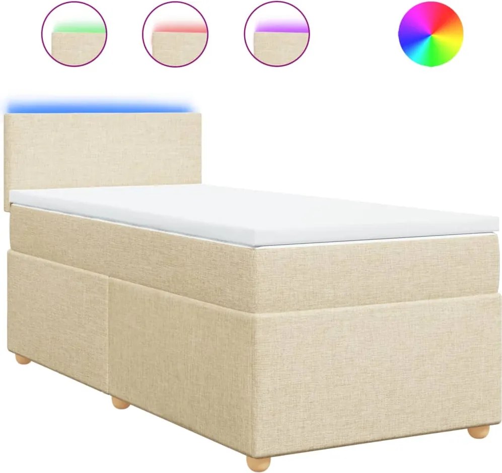 Box spring postel s matrací krémová 80 x 200 cm textil 3288805