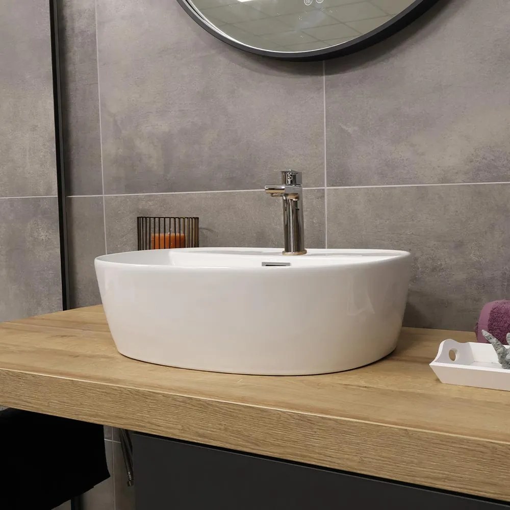 Mereo, Mereo Umyvadlo na desku s přepadem, Lota, 500x380x150 mm, oválné, keramické, MER-UC503815