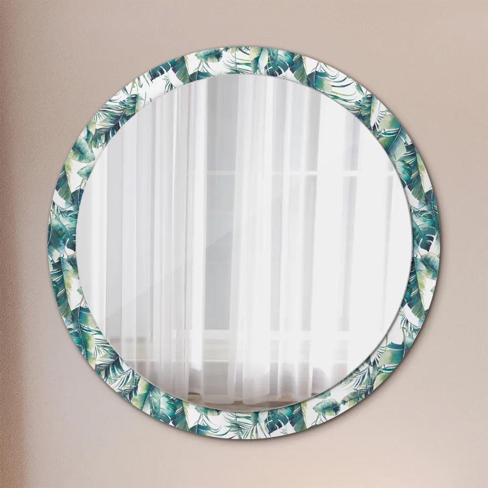Kulaté dekorativní zrcadlo Listy fi 100 cm