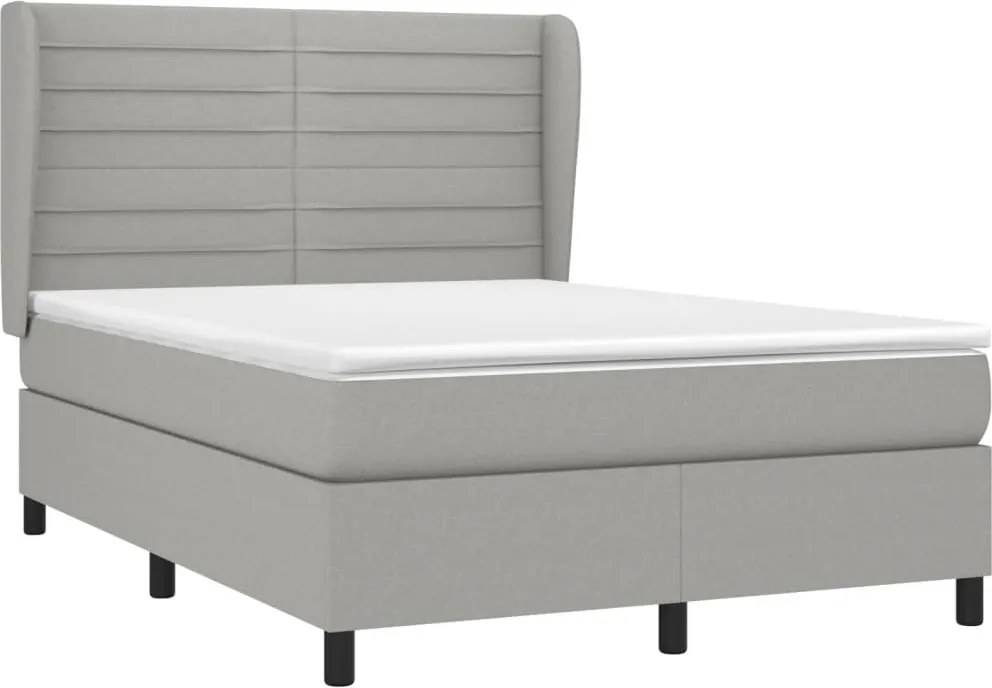 Box spring postel s matrací světle šedá 140 x 190 cm textil 3128037