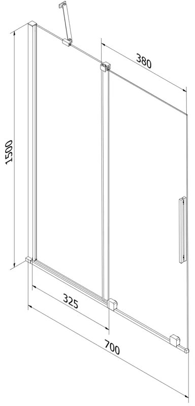 Mexen Velar, 2-křídlová posuvná vanová zástěna 70 x 150 cm, 8mm čiré sklo, zlatý matný profil, 896-070-000-01-55