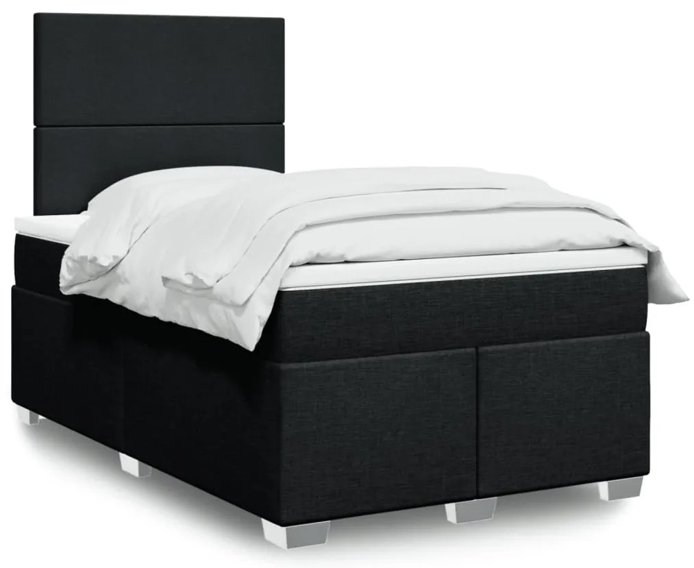 Box spring postel s matrací černá 120x190 cm textil 3292722