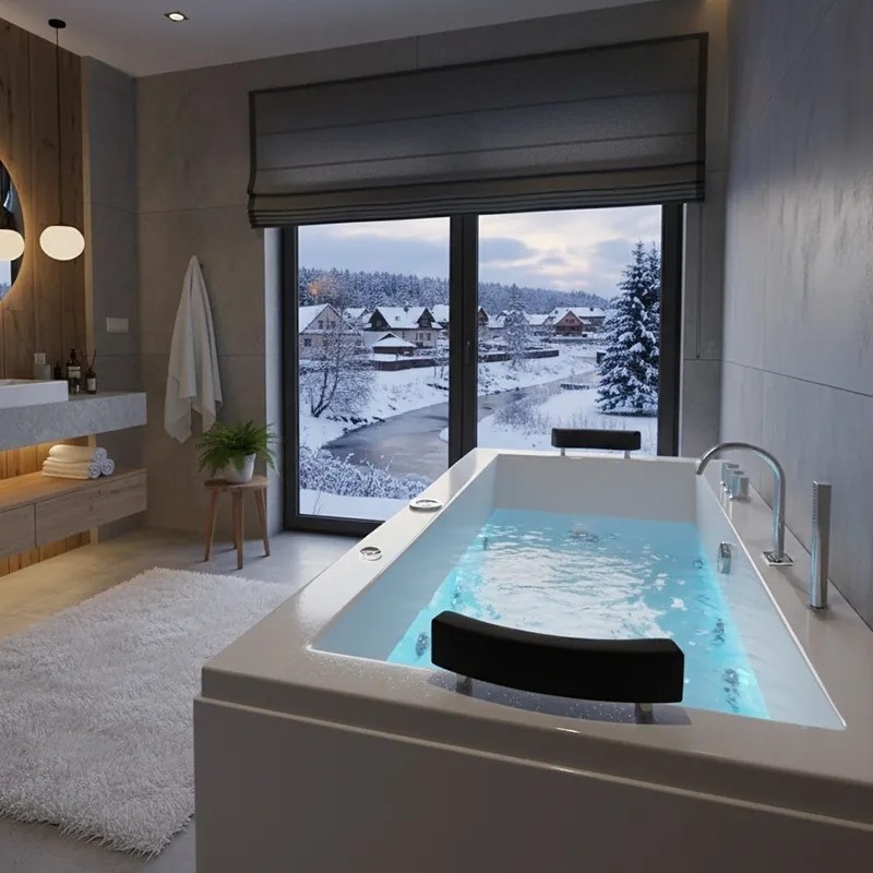 BPS-koupelny Hydromasážní vana RAMONA 640H 180x90 s ohřevem vody
