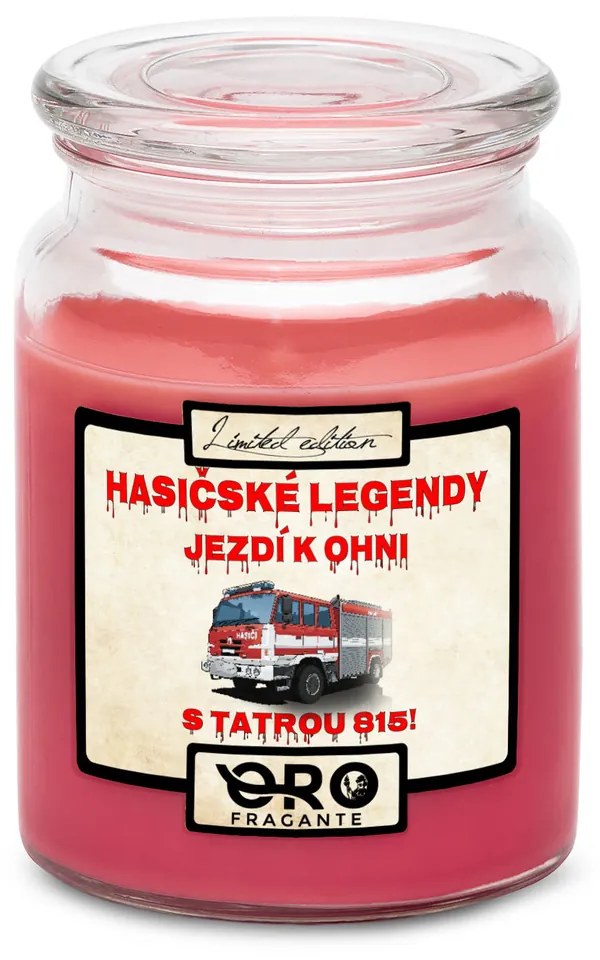 Svíčka Hasičské legendy – Tatra 815 (Vůně svíčky: Višně v čokoládě)