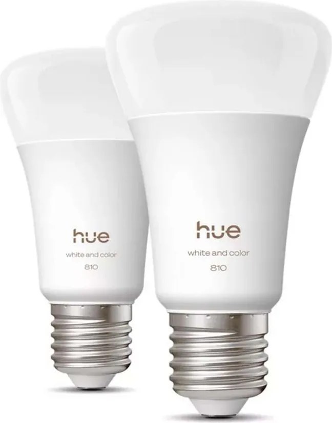 Philips Hue White and Color Ambiance - Chytrá LED žárovka E27, 810 lm, 2 ks 929003853405