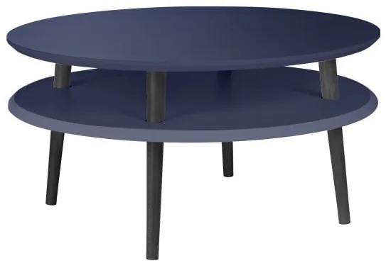 Grafitově šedý konferenční stolek s černými nohami Ragaba UFO, Ø 70 cm