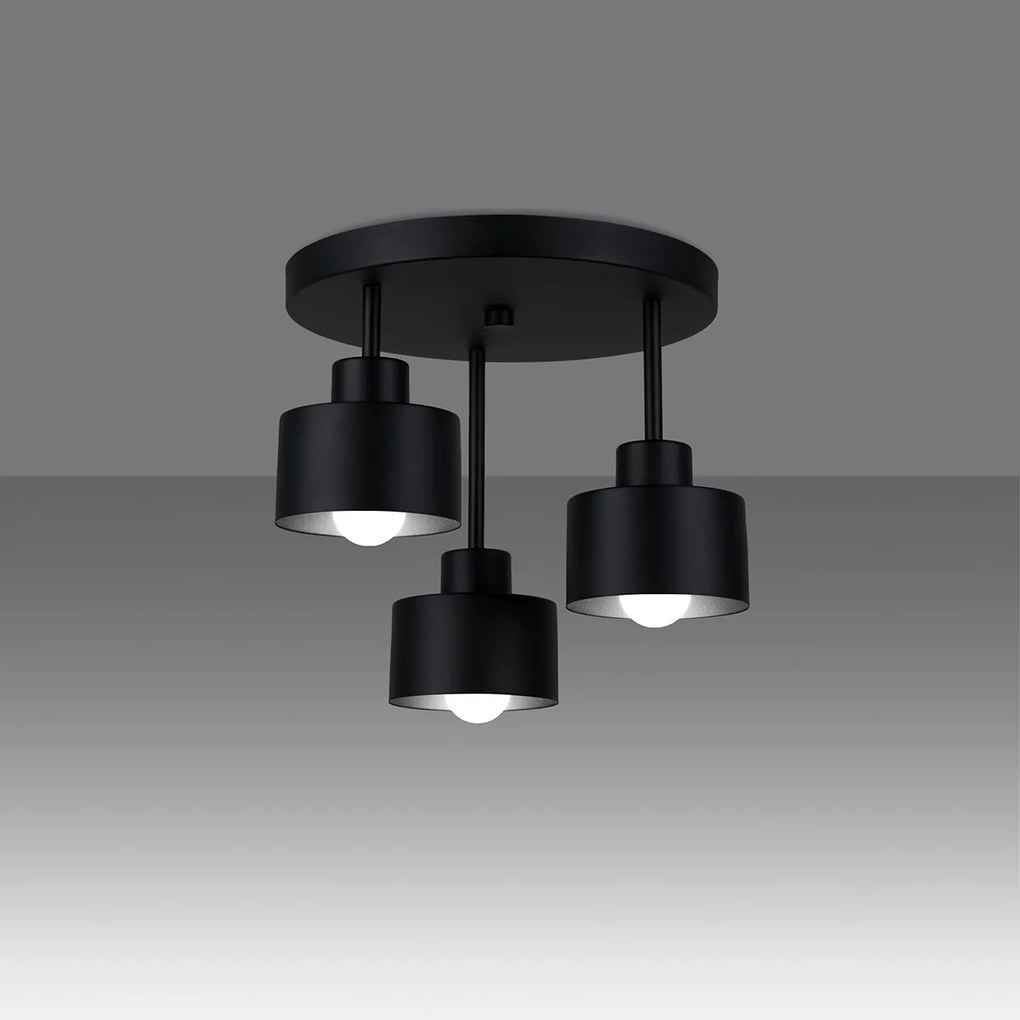 Sollux Lighting Stropní svítidlo SAVAR 3 Černá