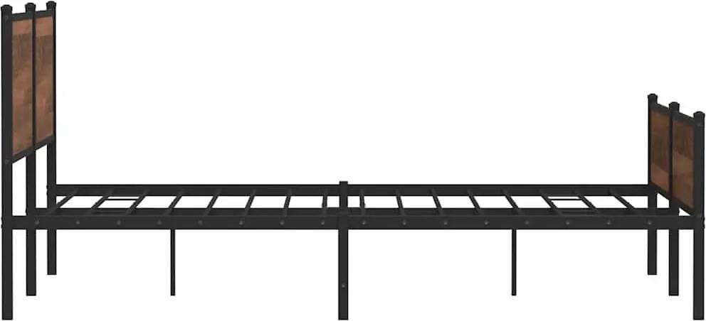 Kovový rám postele bez matrace hnědý dub 160 x 200 cm 3301414