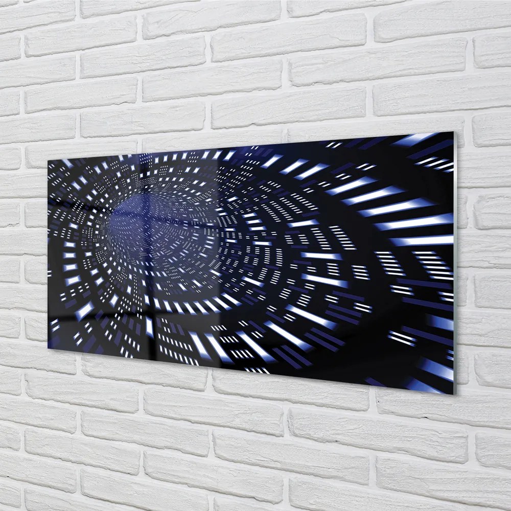 akrylový obraz Blue 3d tunel 140x70 cm