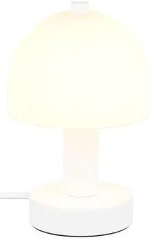 Bílá stolní lampa se skleněným stínidlem (výška 19 cm) Glenn – Reality