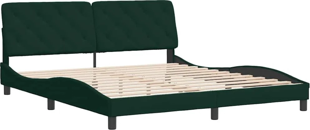 Rám postele bez matrace tmavě zelená 180 x 200 cm samet 3207938
