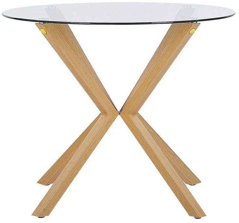 Prosklený kulatý jídelní stůl ⌀ 90 cm ALTURA Beliani