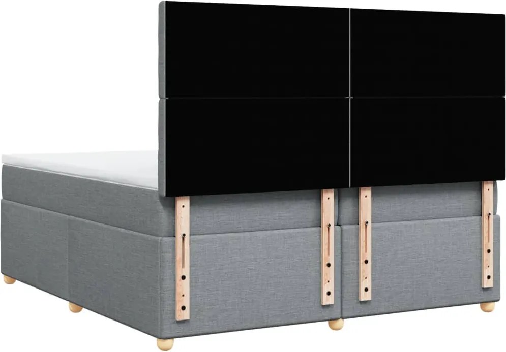 Box spring postel s matrací světle šedá 200 x 200 cm textil 3291401