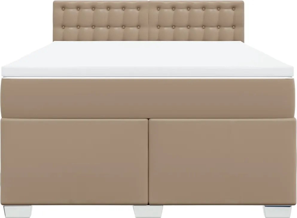 Box spring postel s matrací cappuccino 160x200 cm umělá kůže 3288431