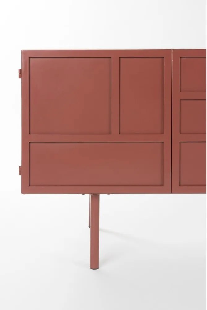 Červený kovový TV stolek 160x58x36 cm Davis – White Label
