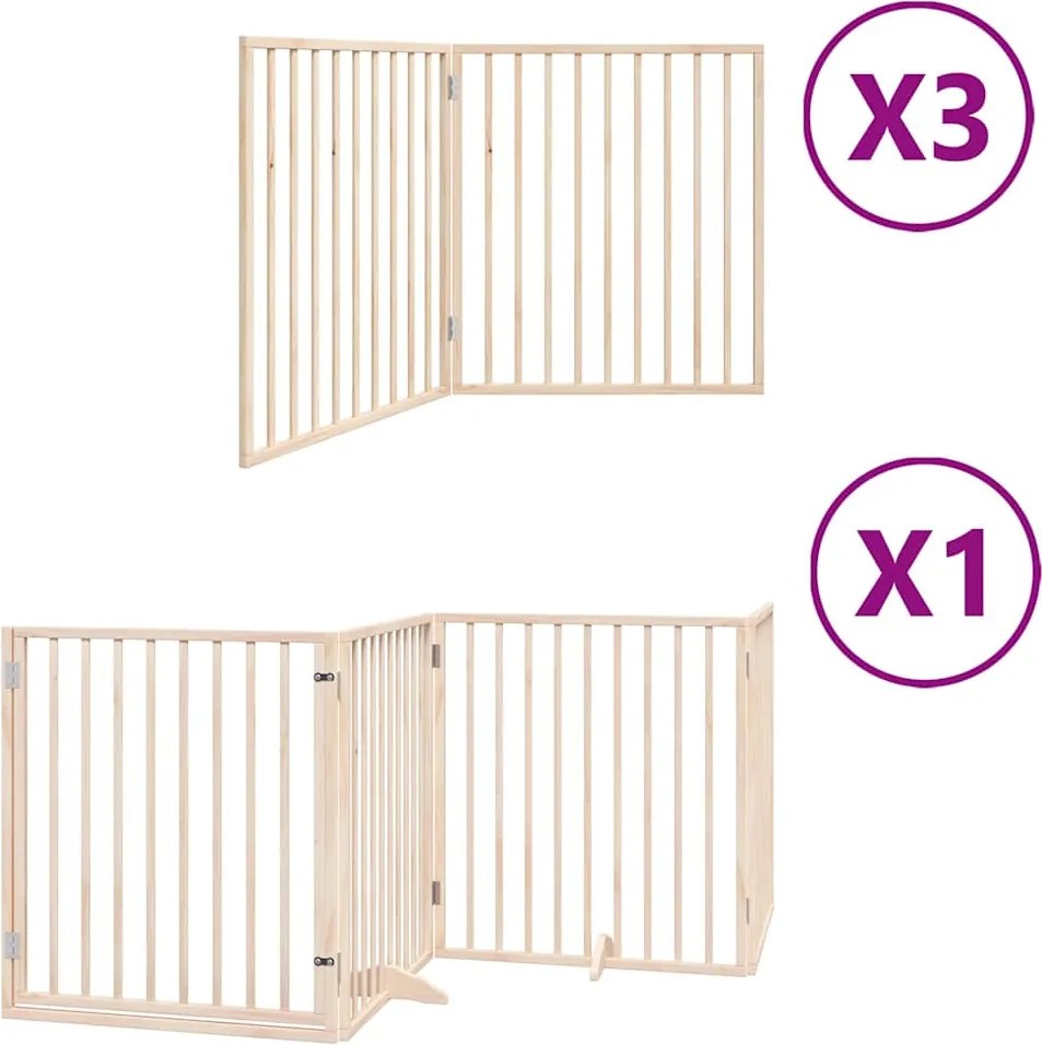 Zábrana pro psy s dvířky skládací 10 panelů 800 cm topol 3155559