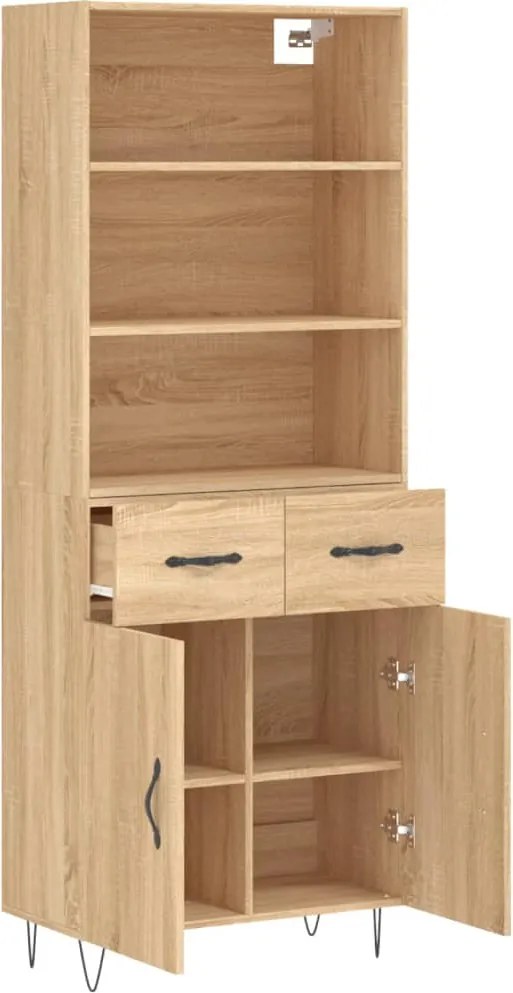 Skříň highboard dub sonoma 69,5 x 34 x 180 cm kompozitní dřevo 3200548