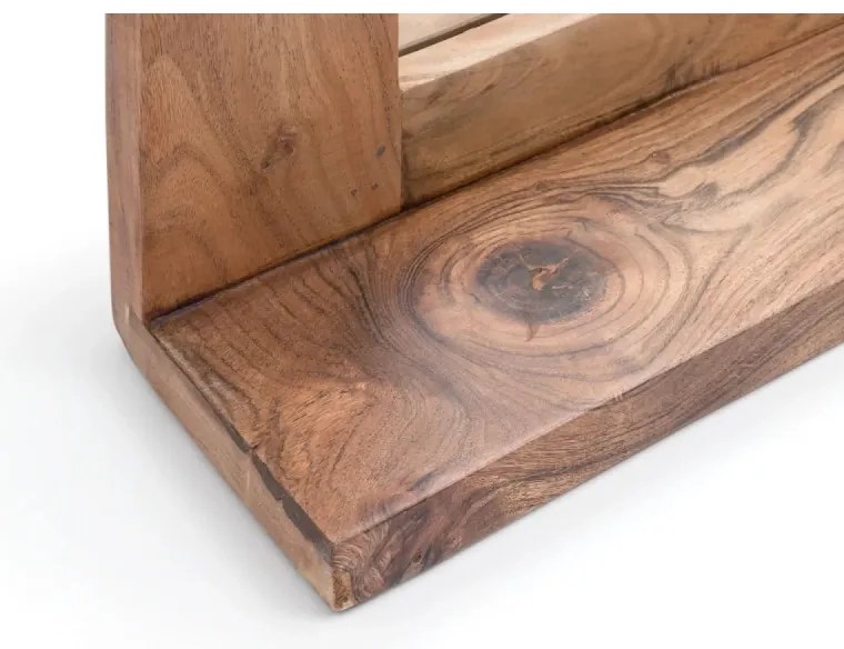 furniture-nabytek.cz - Masivní koupelnové zrcadlo Auckmore z akácie, lakované, hnědé – 140×65 cm