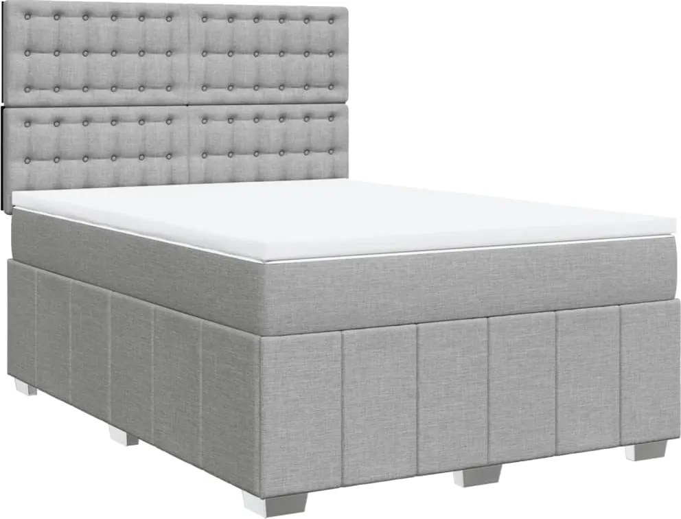 Box spring postel s matrací světle šedá 140 x 190 cm textil 3293977