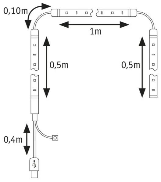 Paulmann 78880 - LED/3,5W RGB Stmívatelný pásek pro TV 2m ZOLL 5V + DO