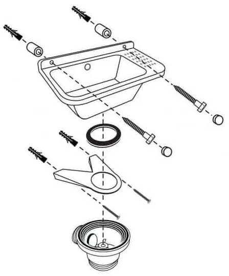 Technický dřez - závěsná výlevka ZLEW CZ 60 (60x34 cm) Hydroland