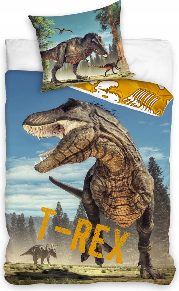Bavlněné Povlečení Dinosaurus Povlečení T-rex Povlečení Dinosauři 140x200