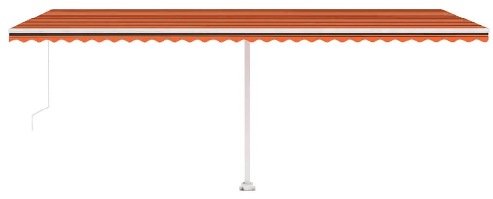 vidaXL Marketos Ručně zatahovací markýza s LED světlem 600x300 cm oranžovohnědá