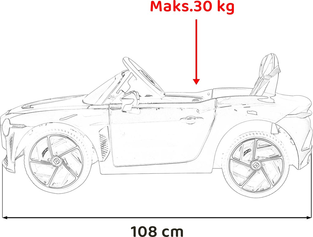 Ramiz Elektrické autíčko Bentley Bacalar pro děti +3 černé