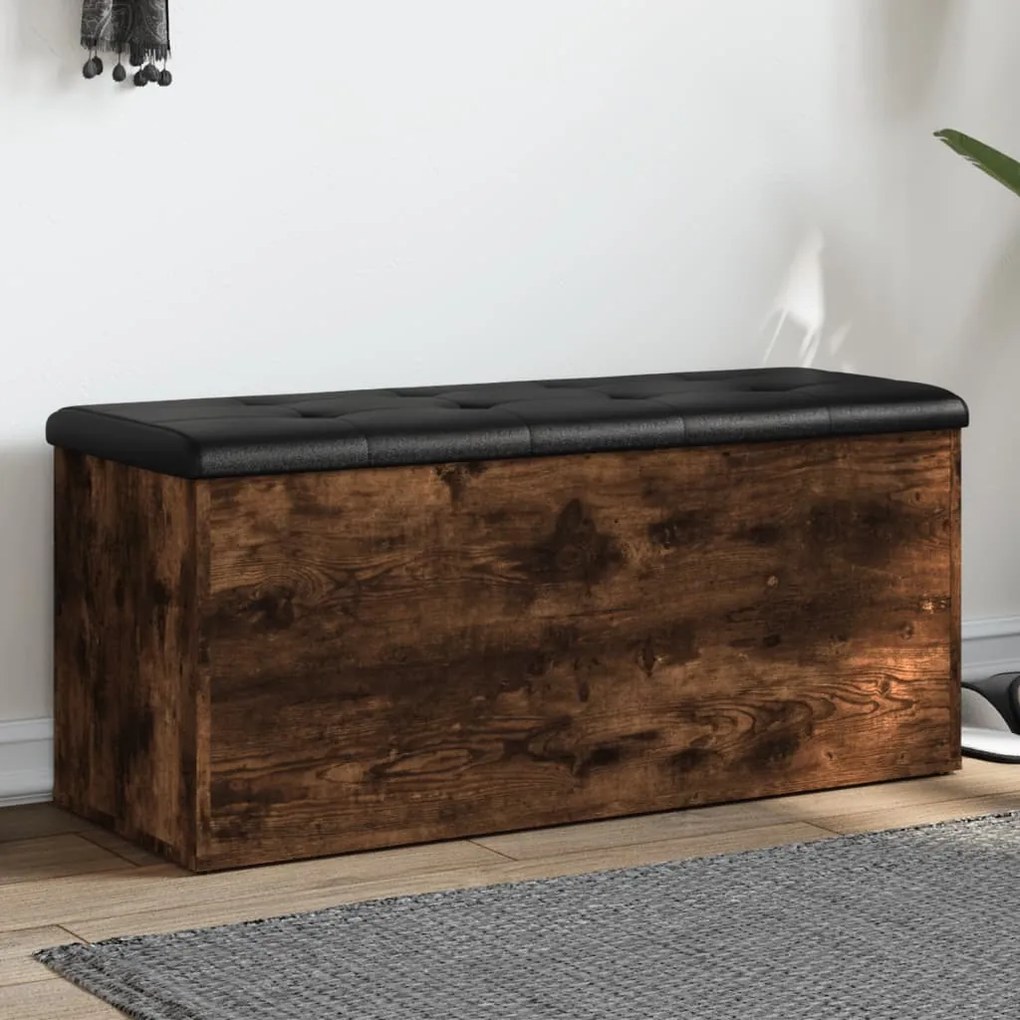 vidaXL Úložná lavice 102 x 42 x 45 cm kompozitní dřevo [835055] Barva: kouřový dub