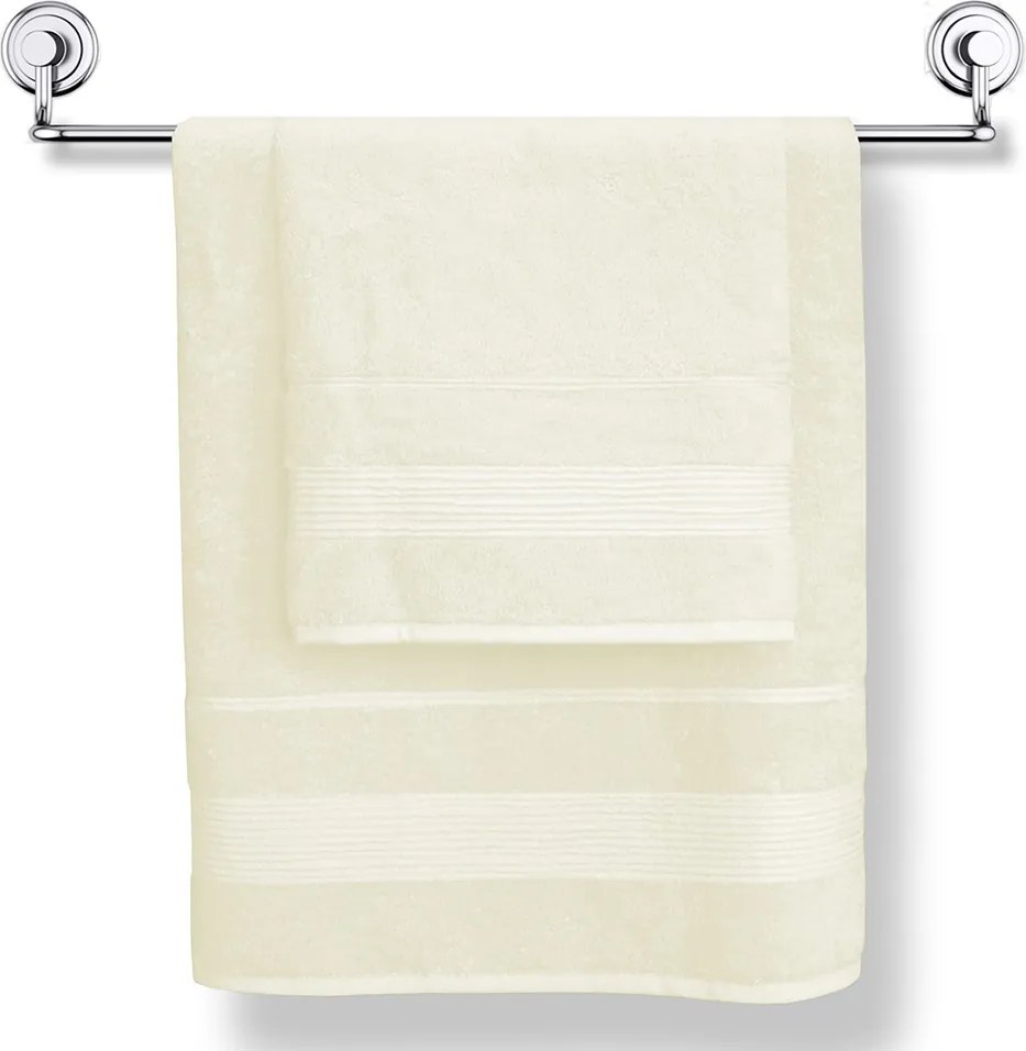 Bambusový ručník Moreno krémový bílá 50x90 cm