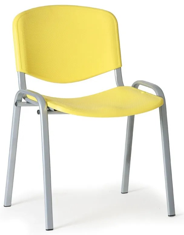 Plastová židle ISO - šedé nohy, žlutá