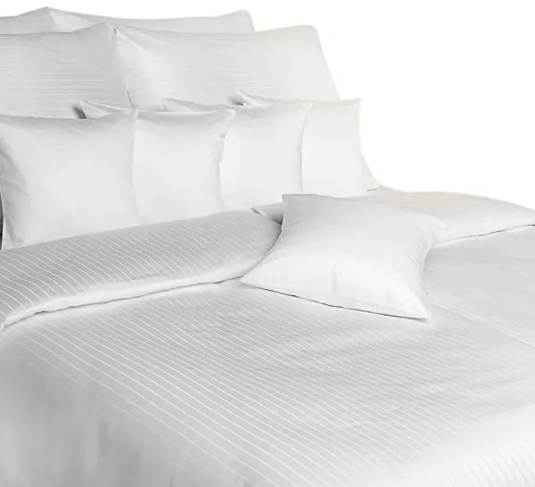 Dadka Povlečení atlas grádl Polycotton bílý pruh  140x220, 70x90 cm