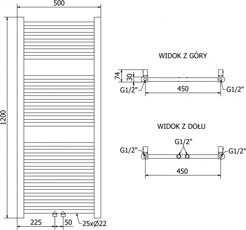 Mexen Mars, elektrické topné těleso 1200 x 500 mm, 500 W, černá, W110-1200-500-6500-70