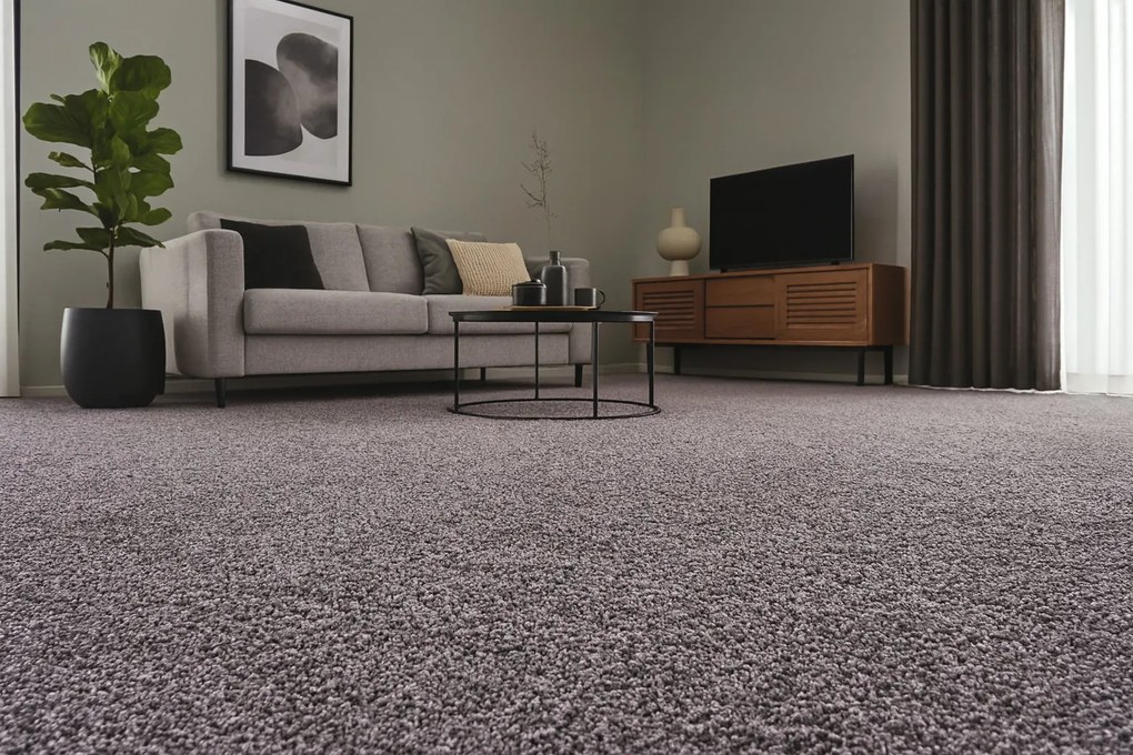 Condor Carpets, Metrážový koberec Bali 075, na míru, šíře 4m, šedá, filc, dětský pokoj