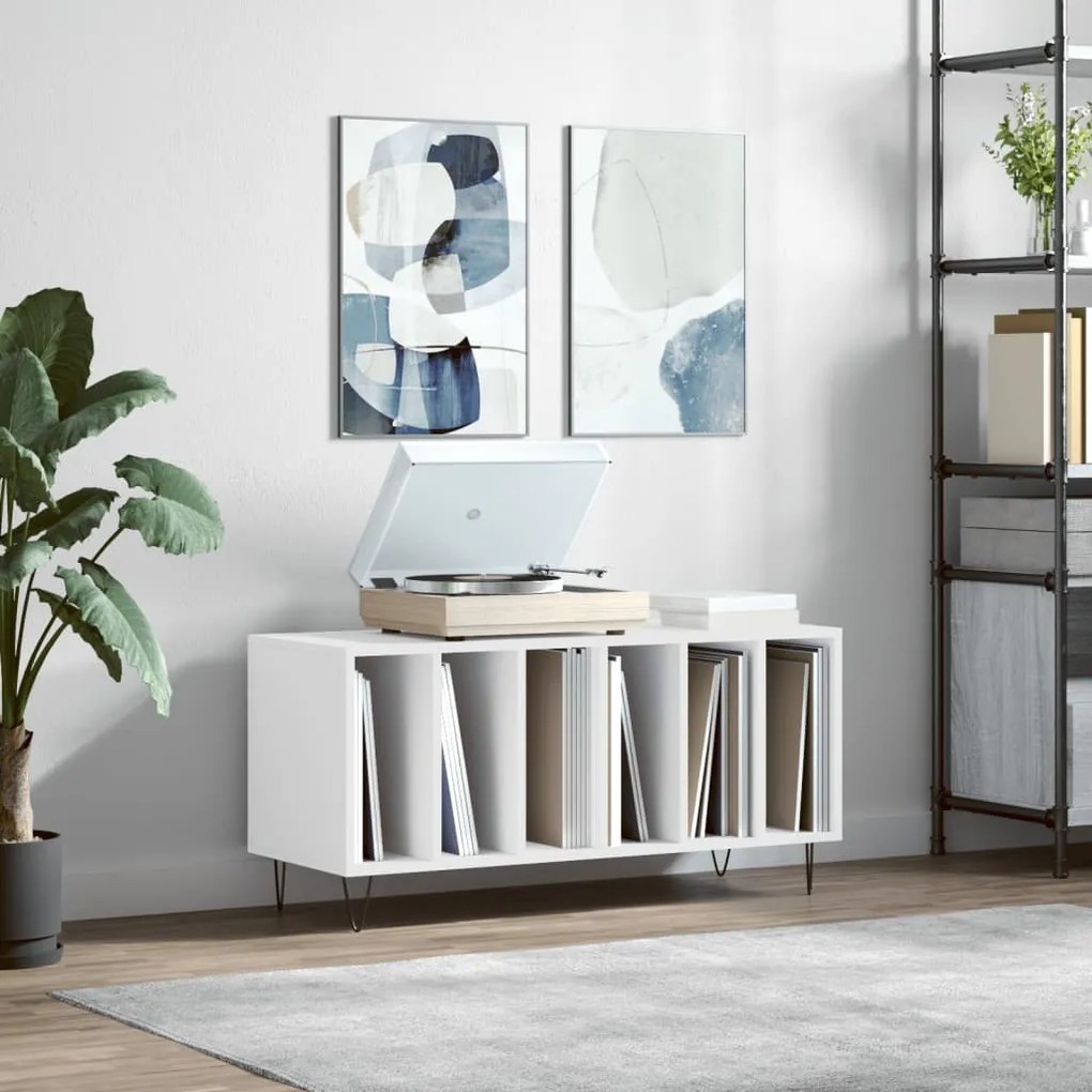 vidaXL Skříňka na LP desky 100x38x48 cm kompozitní dřevo [831754] Barva: Bílá