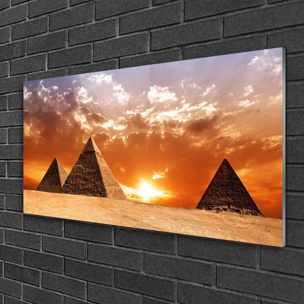 Obraz na skle Pyramidy Architektura 125x50 cm