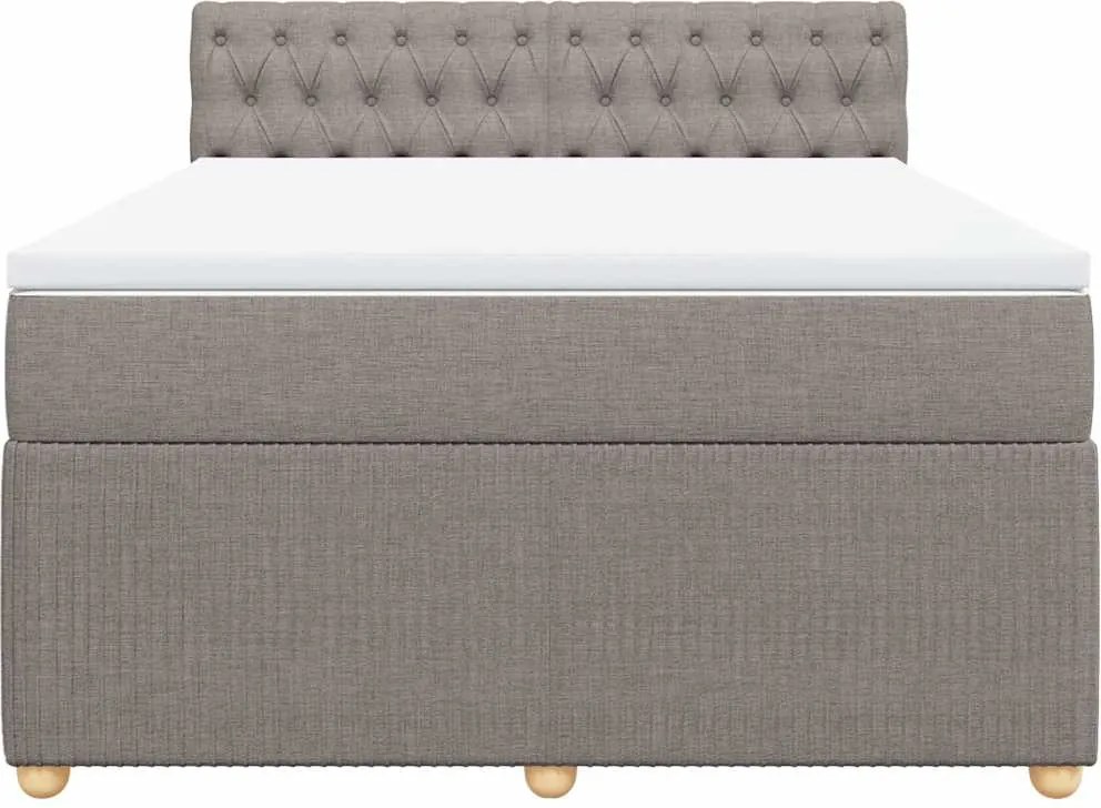 Box spring postel s matrací taupe 140x190 cm textil 3289762