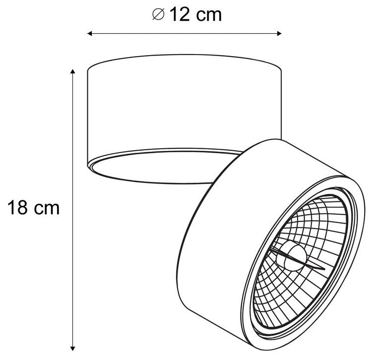 Moderní stropní bodové světlo béžové, G9, otočné a sklopné - Go Nine